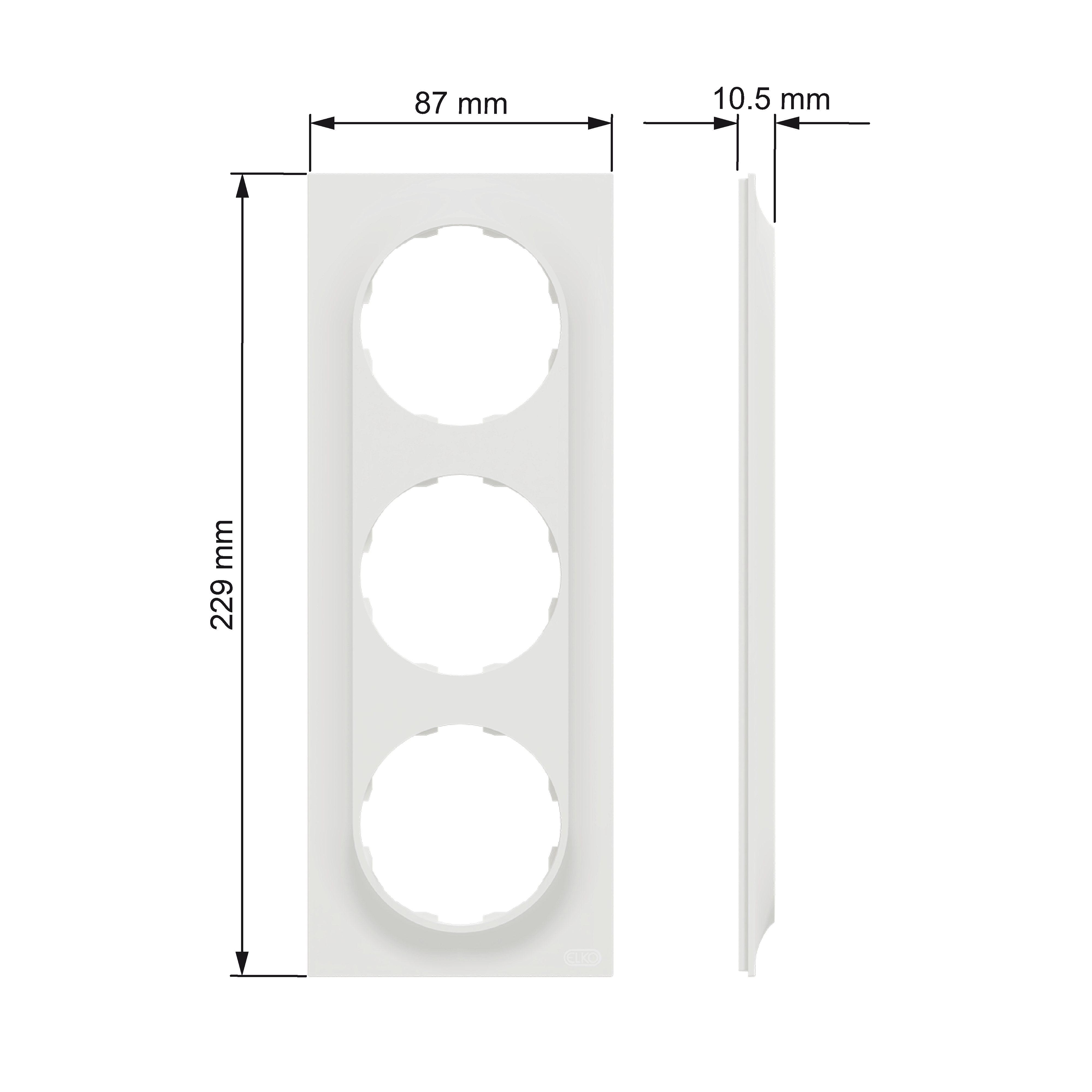 ELKO One Ramme 3-hull Renhvit | Elektroimportøren AS