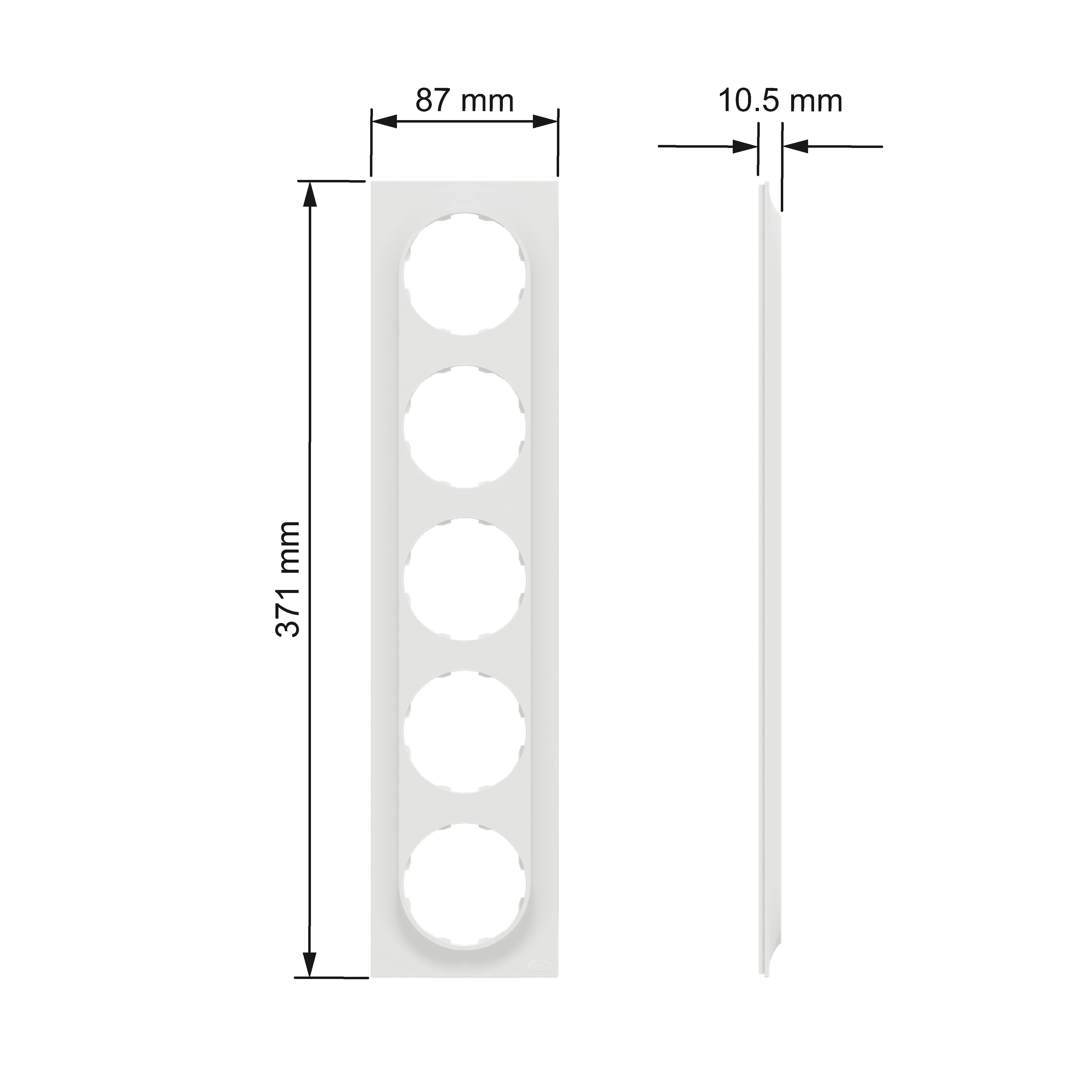 ELKO One Ramme 5-hull Renhvit | Elektroimportøren AS
