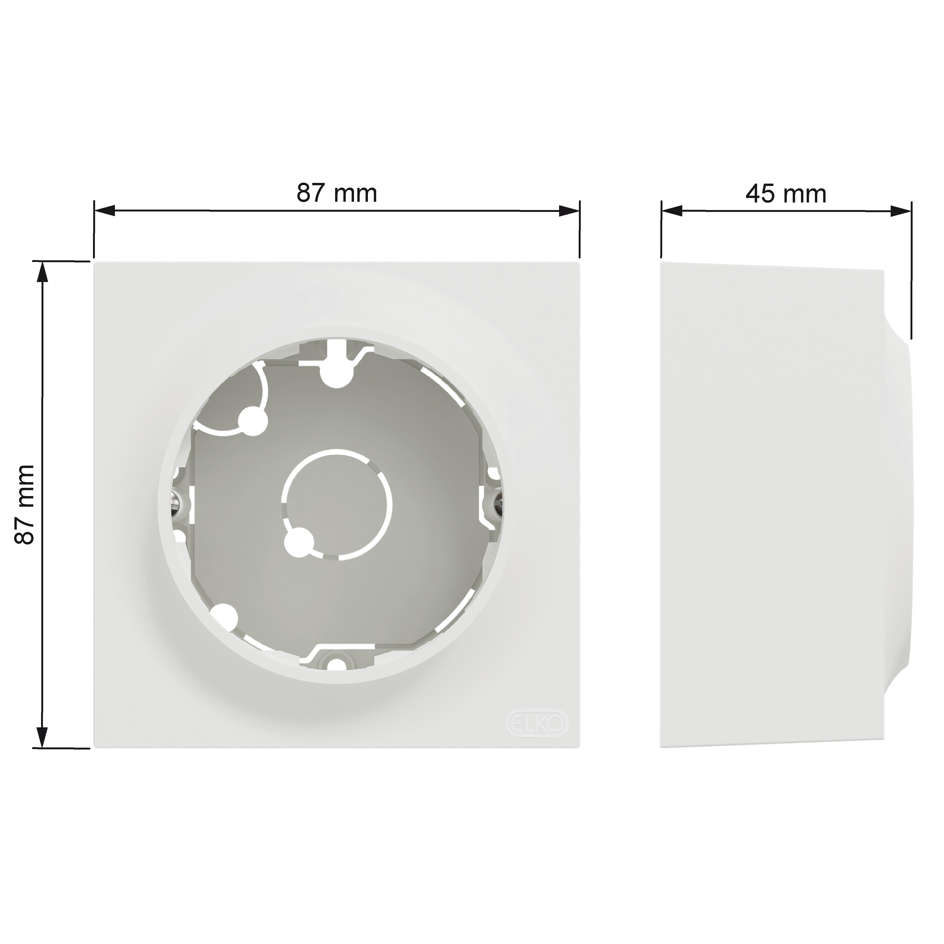 ELKO One Enkel påveggskappe høy Renhvit | Elektroimportøren AS