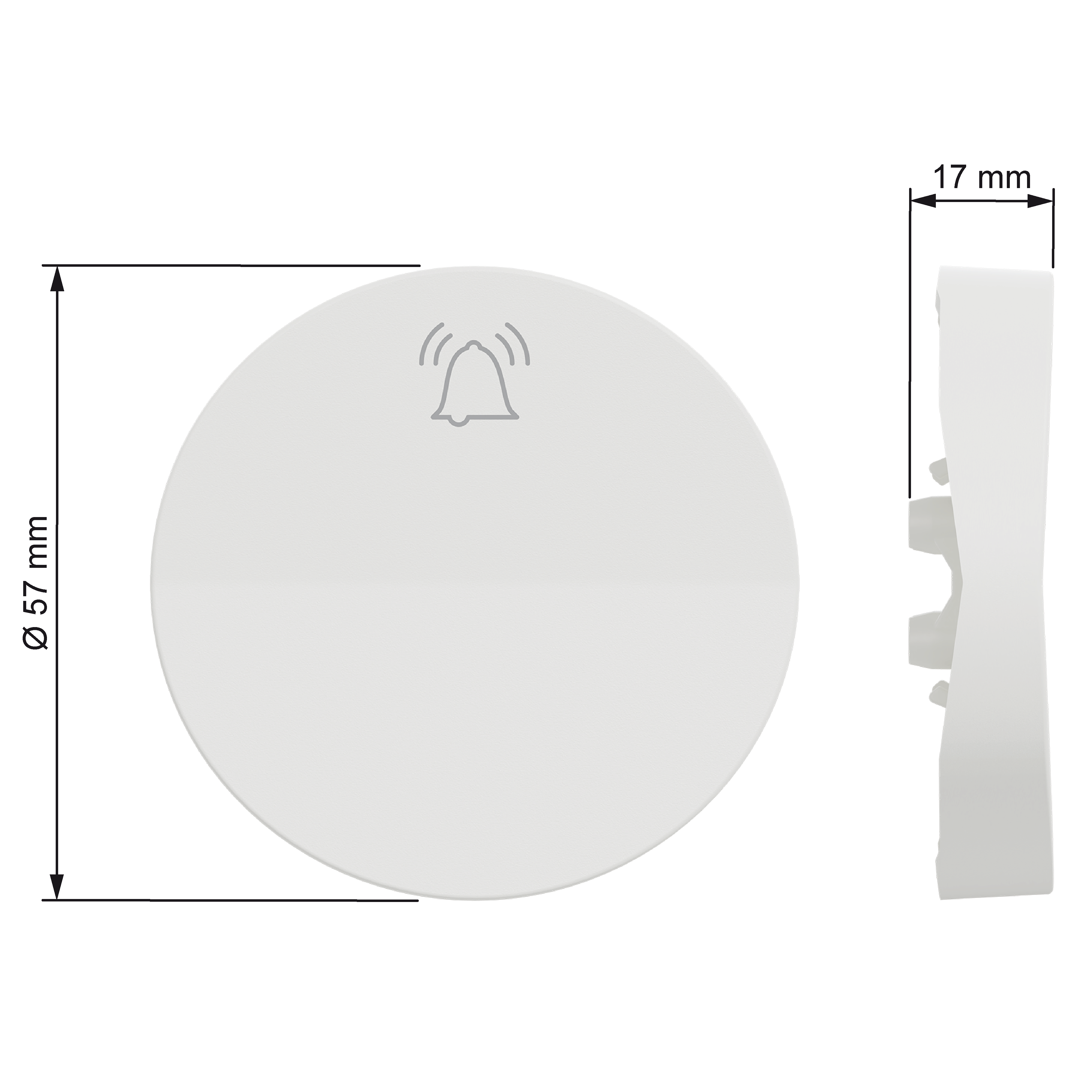 ELKO One Vippe med klokkesymbol Renhvit | Elektroimportøren AS